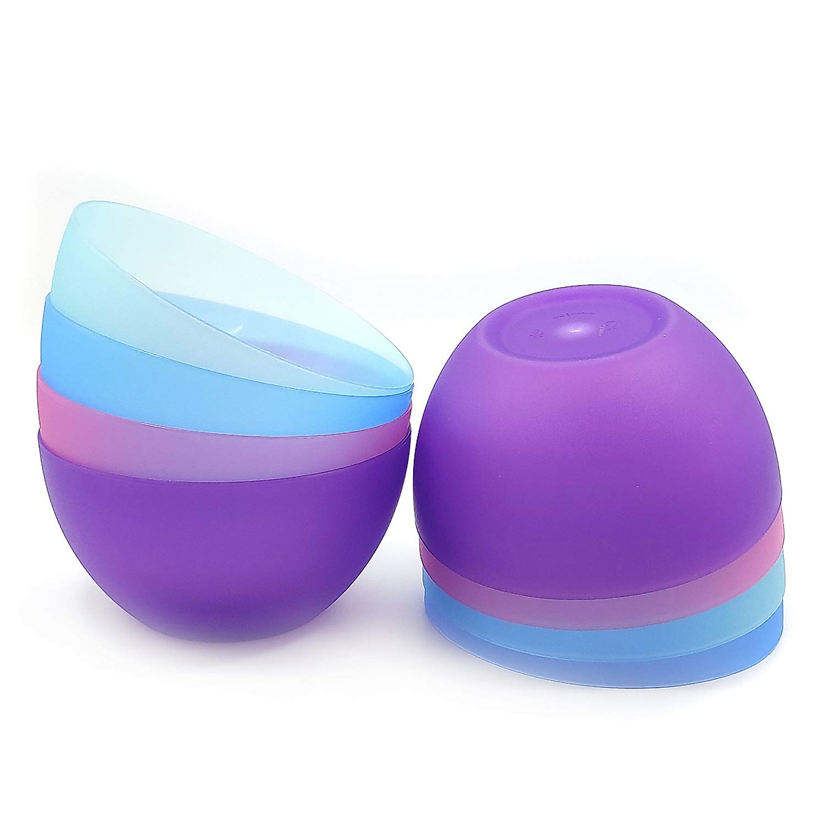 KOXIN-KARLU 6-inch / 32-ounce Plastic Bowls for Cereal or Salad | set of 12 in Coastal Colors