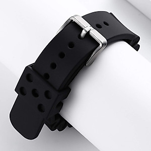 Silicone Watch Strap For Men Diver Watches Quick Release Rubber band Black 20mm, (rubber20)