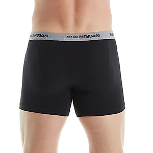 Emporio Armani Men's Stretch Cotton Classic Logo Boxer Brief, Grey/Marine, Large