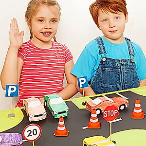 LUOZZY 20 Pcs Miniature Traffic Cones Kids Traffic Signs Toys Children Road Construction Cones Toys Sand Table Ornaments