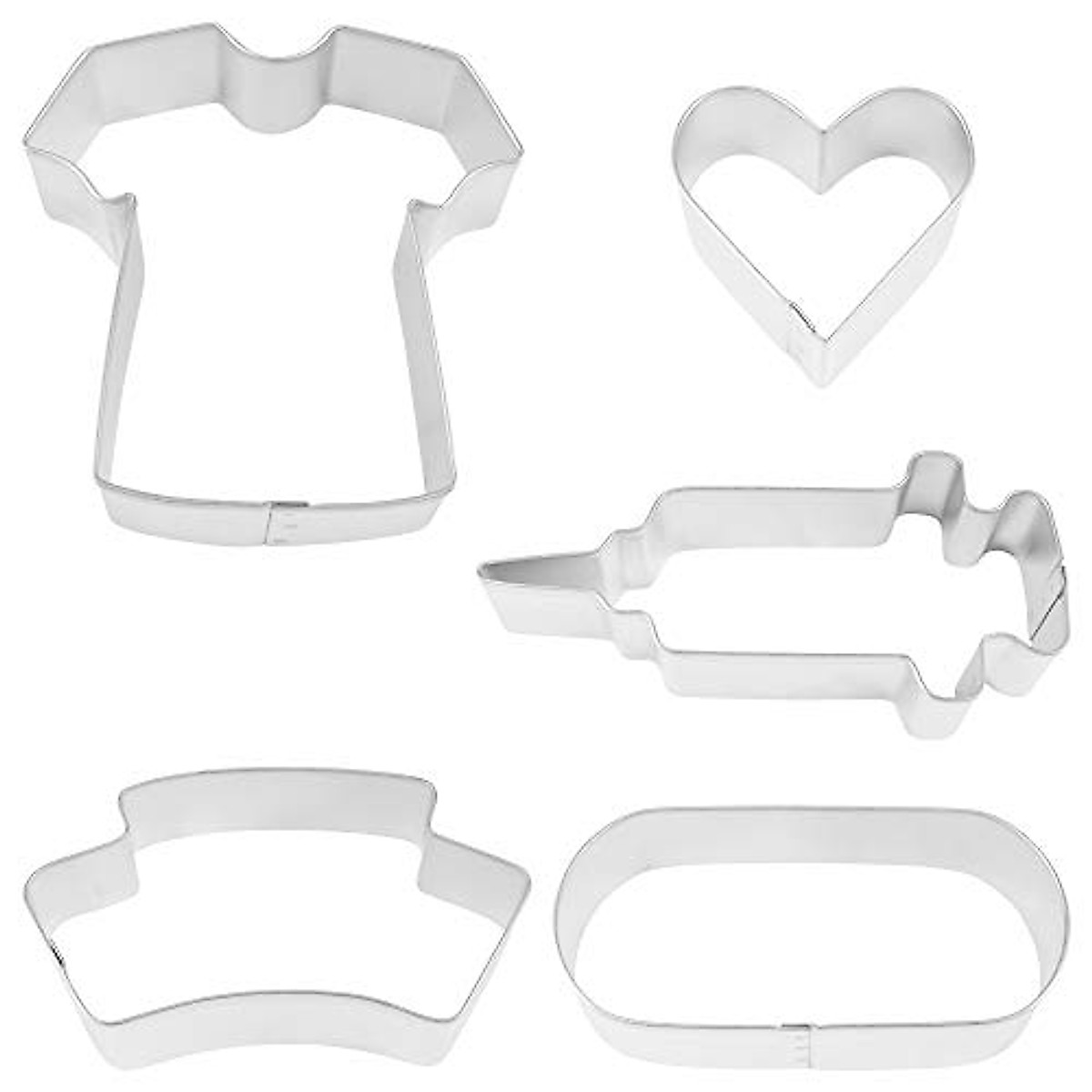 R & M International Nurse Cookie Cutter Set of 5, One Size, Silver