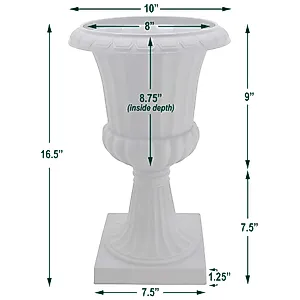 Arcadia Garden Products PL50BK-2 Deluxe Plastic Urn(Pack of 2), Black