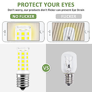 ROOAUG 5304517886 Kei D28A Refrigerator Light Bulb Replacement,E17 led Bulb,Freezer Light Bulb 3W AC100-130V 6000K Daylight White, 3PACKS