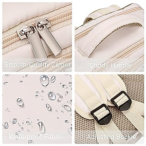 CLUCI Travel Backpack for Women, Carry On Backpack Fit for 15.6" Laptop,Airline Approved,Underseat Personal Item Travel Bag,Waterproof Daypack for Weekender Gym Apricot color