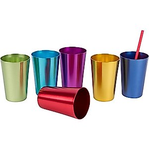 Trademark Innovations Retro Aluminum Tumblers - 6 Cups - 12oz (Assorted Colors)