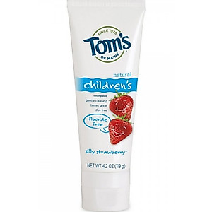 Tom's of Maine No Fluoride Children's Toothpaste, Silly Strawberry - 4.2 oz - 2 pk - Packaging May Vary