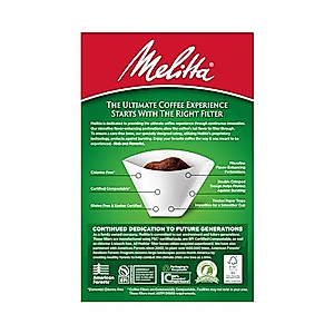 Melitta #4 Cone Coffee Filters, White, 100 Count (Pack of 6) 600 Total Filters Count - Packaging May Vary