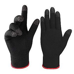 ZEPOHCK Game Gloves, Anti-Sweat Breathable Touch Finger Gaming Glove for Highly Sensitive Nano-Silver Fiber Material, Support Almost All Mobile Gaming (Black)