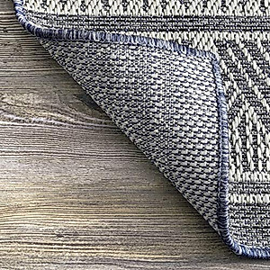 nuLOOM Charter Striped Tribal Indoor/Outdoor Area Rug, 6' 7" x 9', Grey