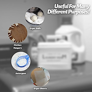 M.C.S. Modern Farmhouse Metal Laundry Bin, Dryer Sheet Holder Laundry Detergent Dispenser with Lid and Scoop for Laundry Room Decor and Space Saving Laundry Room Organization and Storage