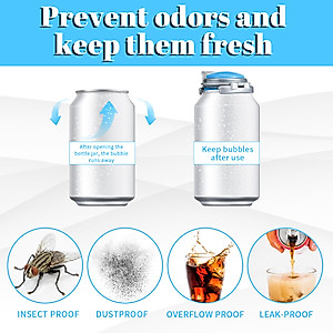 Jingmore Silicone Soda Can Lid Cover Click Pump and Pour for Standard Size 12oz Cans of Carbonated Beverages Keep Soda More Bubbly and Fizzy Prevent Spills Press on Can Cover to Preserve (2 Pcs)