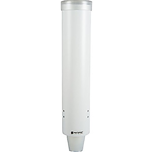 Carlisle FoodService Products C3165WH Medium Pull Type Water Cup Dispenser, Fits 4 to 10 oz Cone and Flat Bottom Cups, 16" Tube Length, White