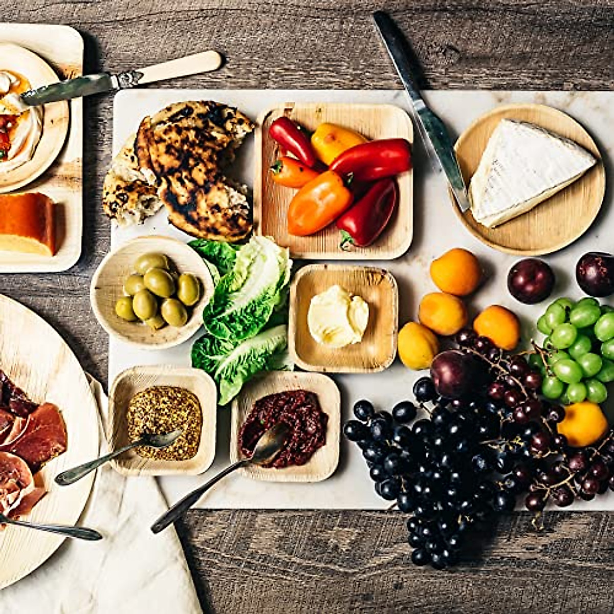 brheez Palm Leaf Bowls 4 Inch - 25 Pack - Eco Friendly, Compostable & Biodegradable – Elegant Bamboo Look Disposable Bowls are Heavy Duty and More Environmentally Friendly than Paper Bowls