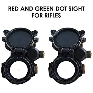Airsoft Rifle Scope Tactical Compact, Red/Green DOT Sight, Scope with Integrated Green Laser for Rifles, with Picatinny Cantilever PEPR Mount, Side Red Green Dot and Green Aiming Laser Sight