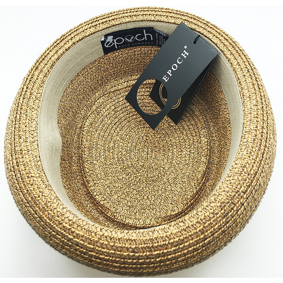Men's Fancy Summer Straw Pork Pie Derby Fedora Upturn Brim Hat (Large-XLarge, Toast)