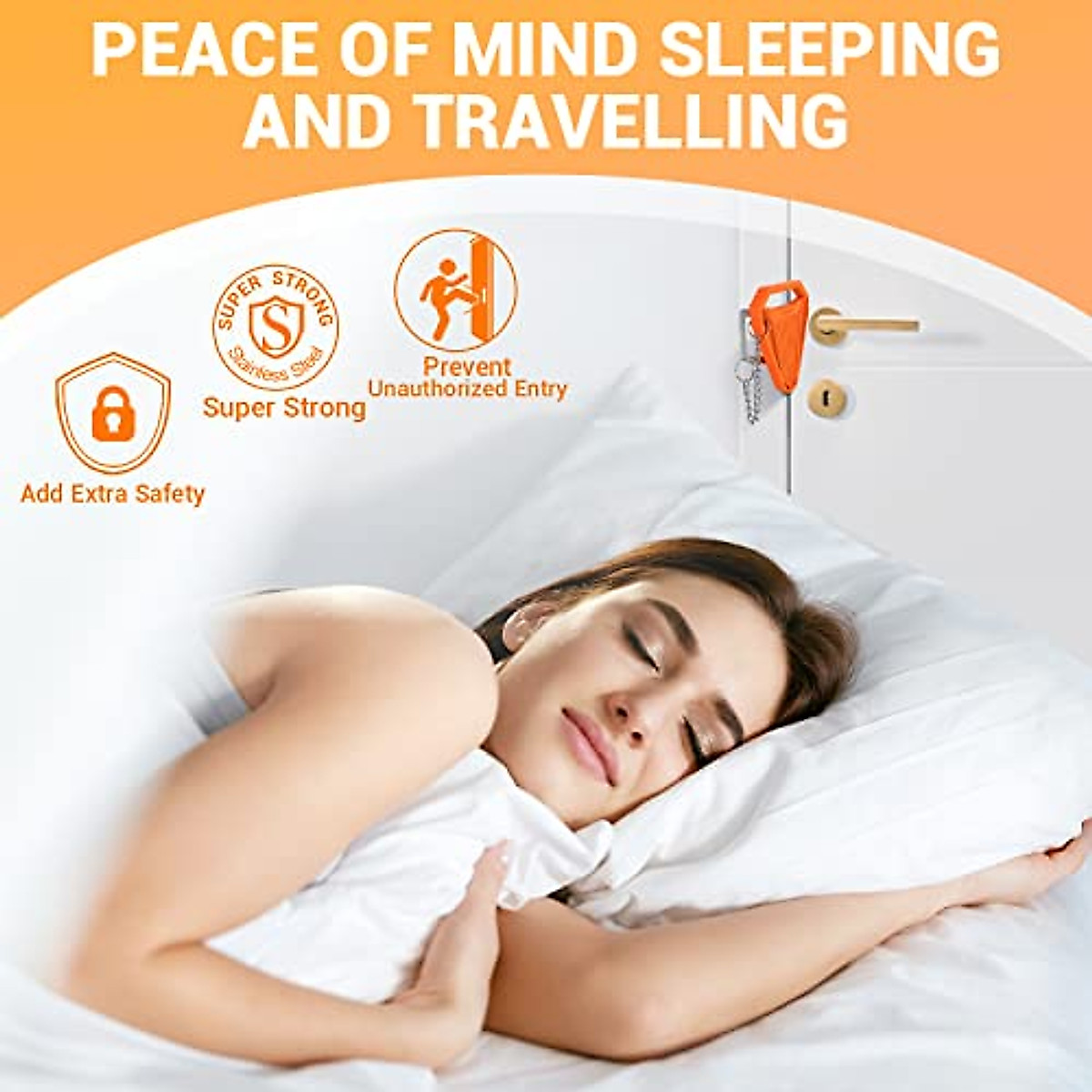 Portable Door Lock for Travel Hotels: Extra Safety Hotel Door Locks for Travelers, Apartment Home Security Bedroom Hotel Room Locks from Inside Device