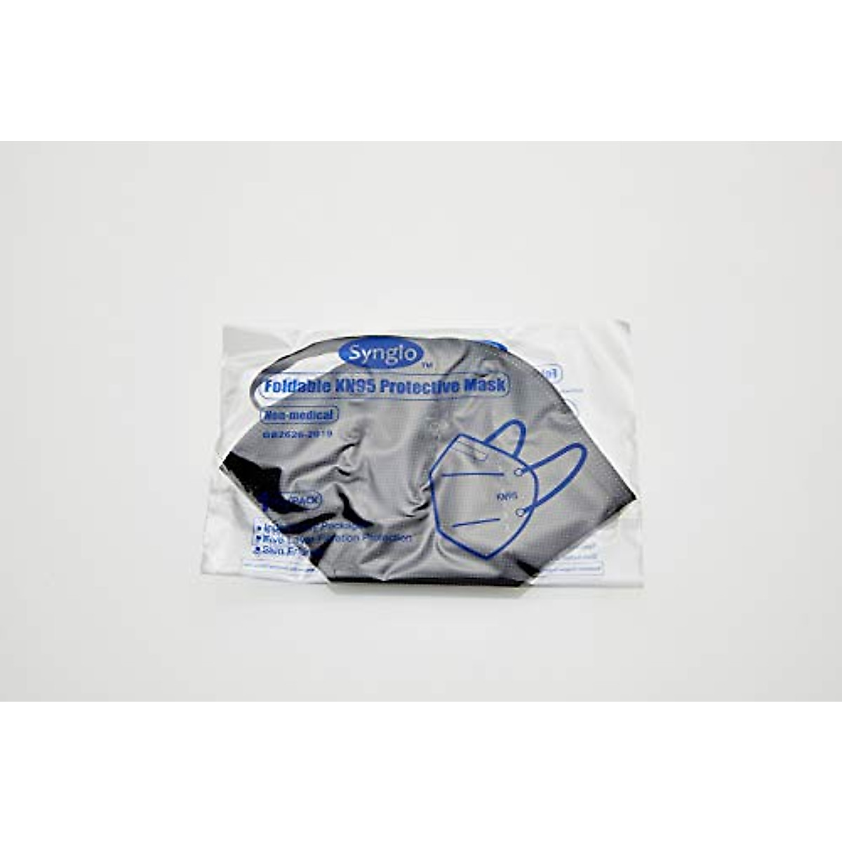 SYNGLO KN95 Face Masks 50 Pack, Individually Wrapped 5 Layer Mask For Adults, Filter Efficiency≥95% (Black20)