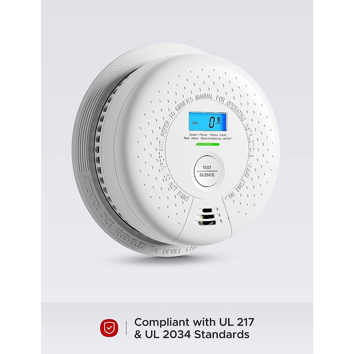 X-Sense Smoke Detector Carbon Monoxide Detector Combo, 10-Year Battery Smoke Detector with Display, Standalone Model SC01, Single Pack