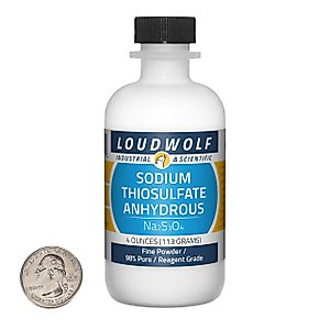 Sodium Thiosulfate Anhydrous / 4 Ounce Bottle / 98% Pure Reagent Grade/Fine Powder