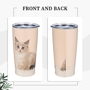 generic Personalized Coffee Tumbler with Picture, Text, Logo Custom 20oz Stainless Steel Tumbler Cup with Lid and Straw Customized Gifts for Christmas Birthday Anniversary, White