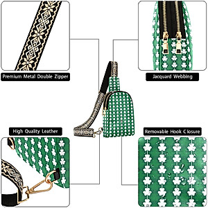 Women Crossbody Sling Backpack Green-clover-st-patrick Girl Chest Bag Daypack for Hiking Traveling