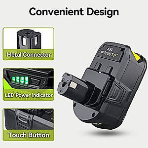 THISS 2Pack 6.5AH P104 P108 Battery Replacement for Ryobi 18V Battery P105 P102 P103 P107 P109 P122 P190 PBP005 for Ryobi 18v Lithium Battery Cordless Tool Battery Packs
