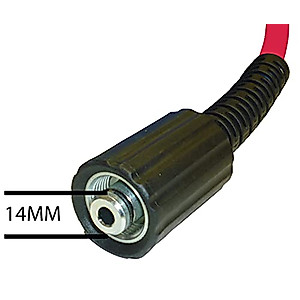 Red UBERFLEX Kink Resistant Pressure Washer Hose 1/4" x 30' 3,700 PSI with (2) 22MM