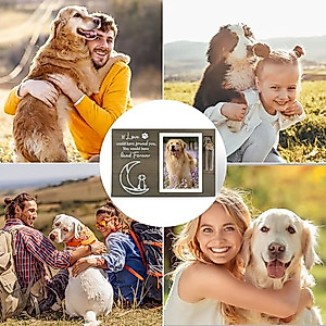 BlissfulAbode Dog Memorial Picture Frame with Pet Urns for Dogs Ashes,Pet Owner Home Décor,Remembrance and Condolences Gifts for Loss of Dog,Wooden (4 X 6 Inches)
