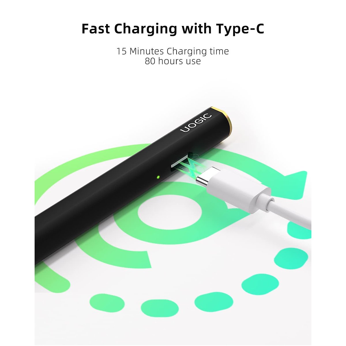 Uogic Stylus Pen for Microsoft Surface,with 4096 Pressure Sensitivity & Bluetooth, for Surface Pro 10/9/8/7/7+/6/5/4/X,Surface Go/2/3,Duo/Duo2,Surface Book/2/3,Surface Laptop 1-5/Studio,Studio1/2/2+