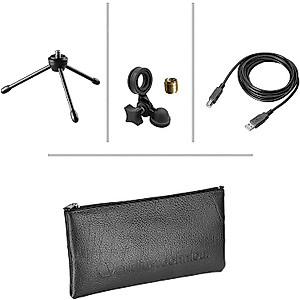 Audio-Technica AT2020USB+ Cardioid Condenser USB Microphone Kit with Isolation Shield and Pop Filter - Compatible with PC, Mac and Windows