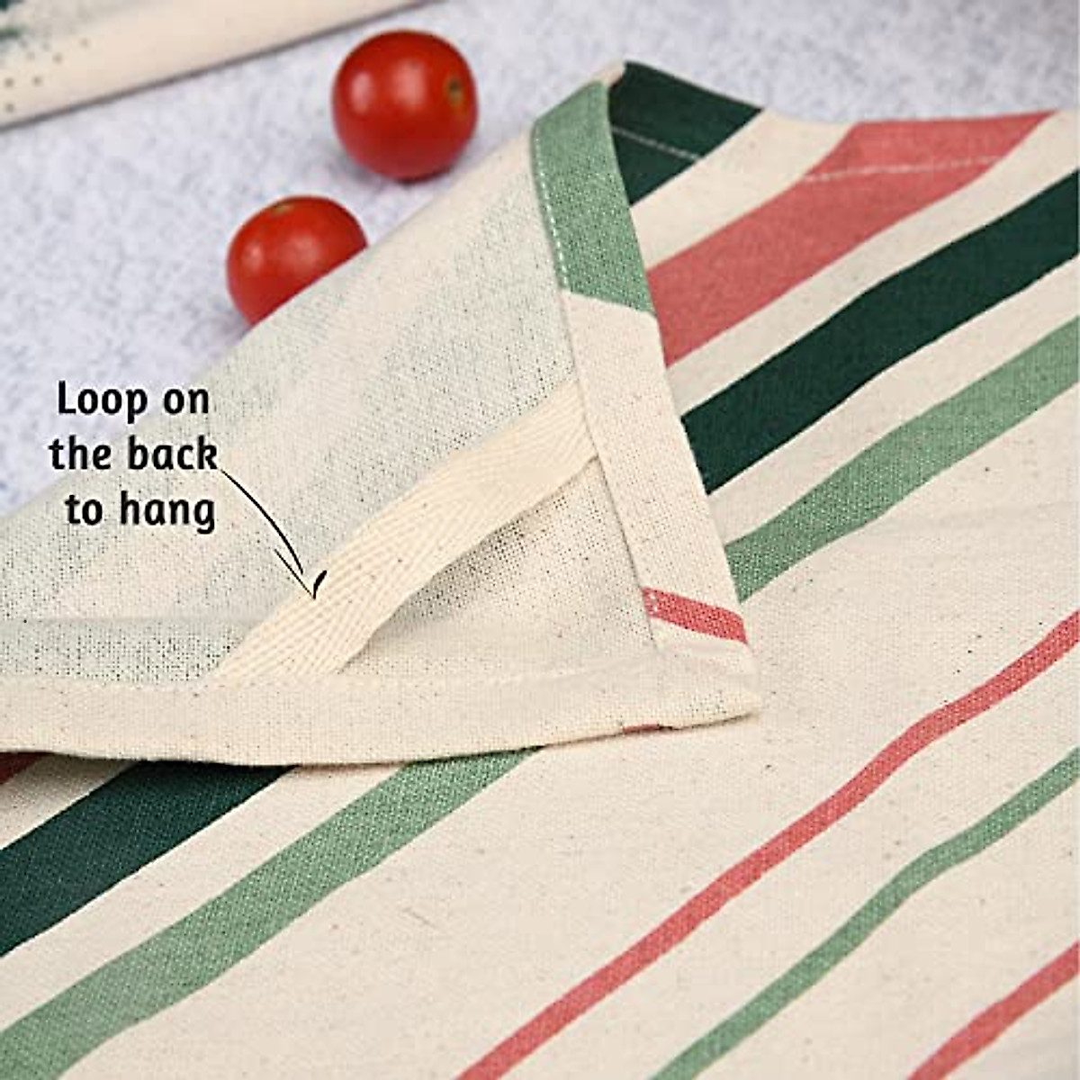 Folkulture Christmas Kitchen Towels or Dish Towels for Kitchen, 20 x 26 Inches Modern Tea Towels or Dish Cloths with Hanging Loop, Set of 3 Cotton Dishcloth for Farmhouse Decor, Falala