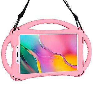 Kids Case for Samsung Galaxy Tab A 8.0 2019 SM-T290/295, TopEsct Premium Silicone Shockproof Light Weight Protective Handle Stand Case for Galaxy Tab A 8.0(Pink)