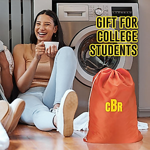 Personalized Laundry Bag, Custom Nylon Laundry Bag with Drawstring Closure, Dorm Room Essentials For College Students Girls and Guys Add Your College Logo or Your Team Design