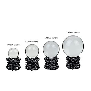 OmyLens Large Lotus Crystal Ball Stand Sphere Display, Natural Healing Feng Shui Glass Orb Holder Base Statue Decoration, for 80mm-150mm Sphere