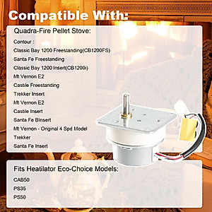 ouyanglong 812-4421 Auger Feed Motor 2.4RPM 120V Fits for Quadra Fire Heatilator CAB50 PS35 PS50 Replacement 812-4420 Auger Motor