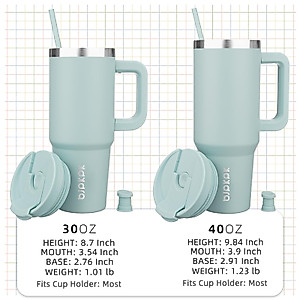 BJPKPK 30 oz Tumbler With Handle Insulated Tumblers With Lid And Straw Stainless Steel Thermal Cup,Blue Haze