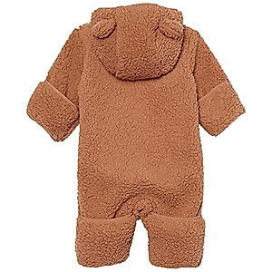 Amazon Essentials Unisex Babies' Sherpa Fleece Bunting Suit, Light Caramel, 12 Months