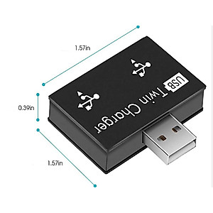 USB 3.0 Hub Adapter, 2Port Hub Ultra Slim Portable USB Splitter for Surface Pro, Notebook PC, iMac Pro, MacBook Air, Mac Mini/Pro, Laptop, USB Flash Drives,Data and Charging (Black)