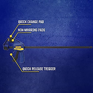 IRWIN QUICK-GRIP Bar Clamp, One-Handed Clamp/Spreader, 24-Inch (1964720)