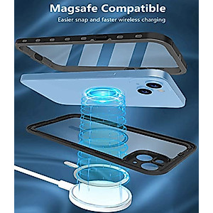 Dewfoam Design for iPhone 14 Waterproof Case, Shockproof Dustproof Phone Case for iPhone 14 with Screen Protector, Full Body Protective Cover for iPhone 14 6.1'' (Black)