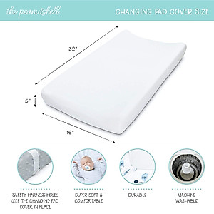 The Peanutshell Pink Elephant Crib Sheet and Changing Pad Cover Set - 4 Pieces