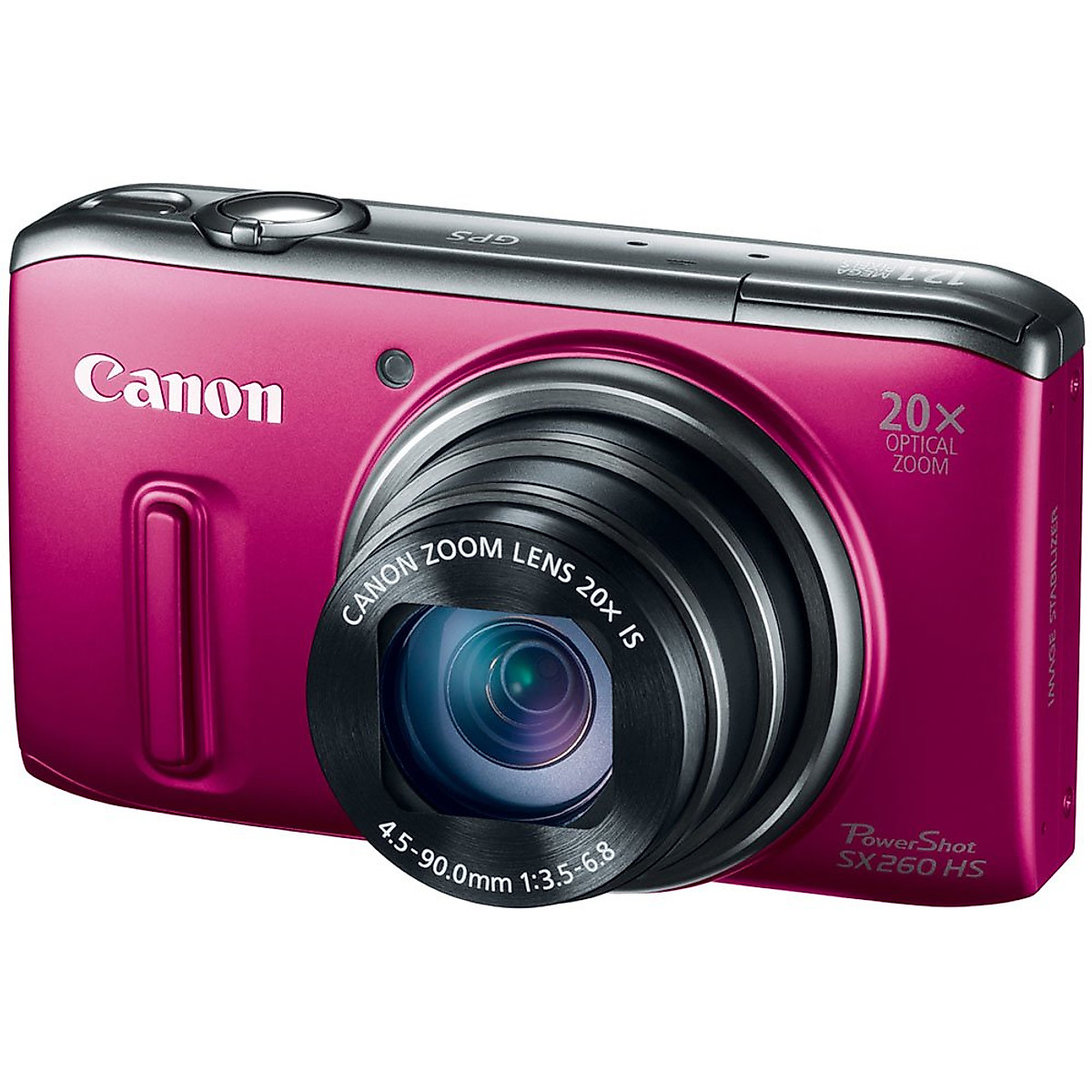Canon PowerShot SX260 HS 12.1 MP CMOS Digital Camera with 20x Image Stabilized Zoom 25mm Wide-Angle Optical Lens and 1080p HD Video (Red)