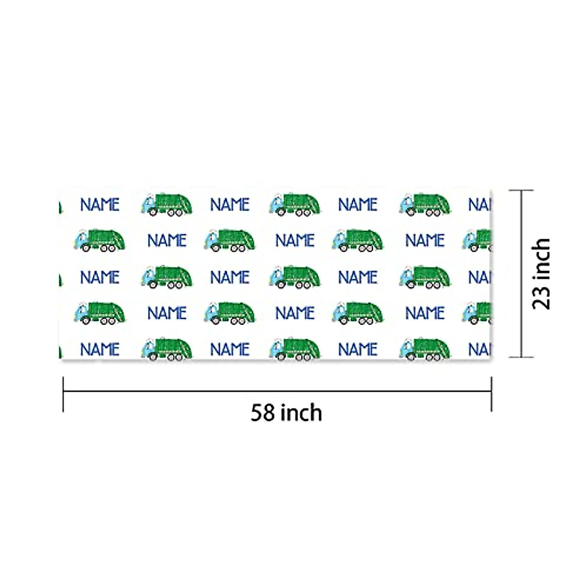 TYYMNDWP Personalized Wrapping Paper with Name Garbage Truck Wrapping Paper for Birthday Boy Christmas Valentine's Day Wedding Holiday Gift Wrap Funny Wrapping Paper Roll 58"x 23"