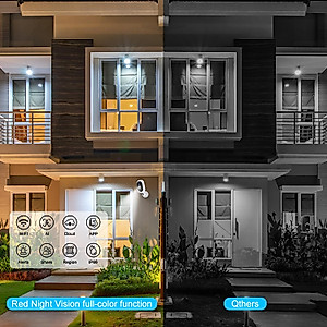 Heyall Cameras for Home Security: Battery Powered Outdoor Camera Wireless WiFi Home Surveillance with Spotlight & Siren Alarm 1080P Color Night Vision AI Motion Detection Sensor 2-Way Talk Cloud/SD