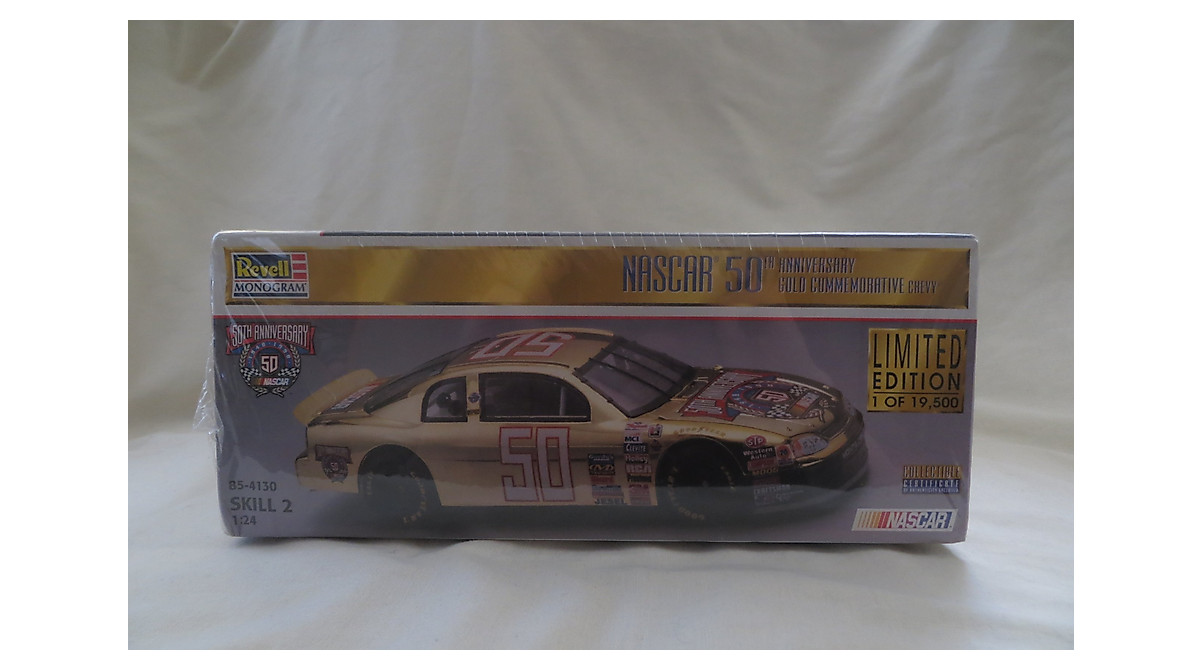 Revell NASCAR 50th Anniversary Gold Chevy Model Kit – 1/24 Scale