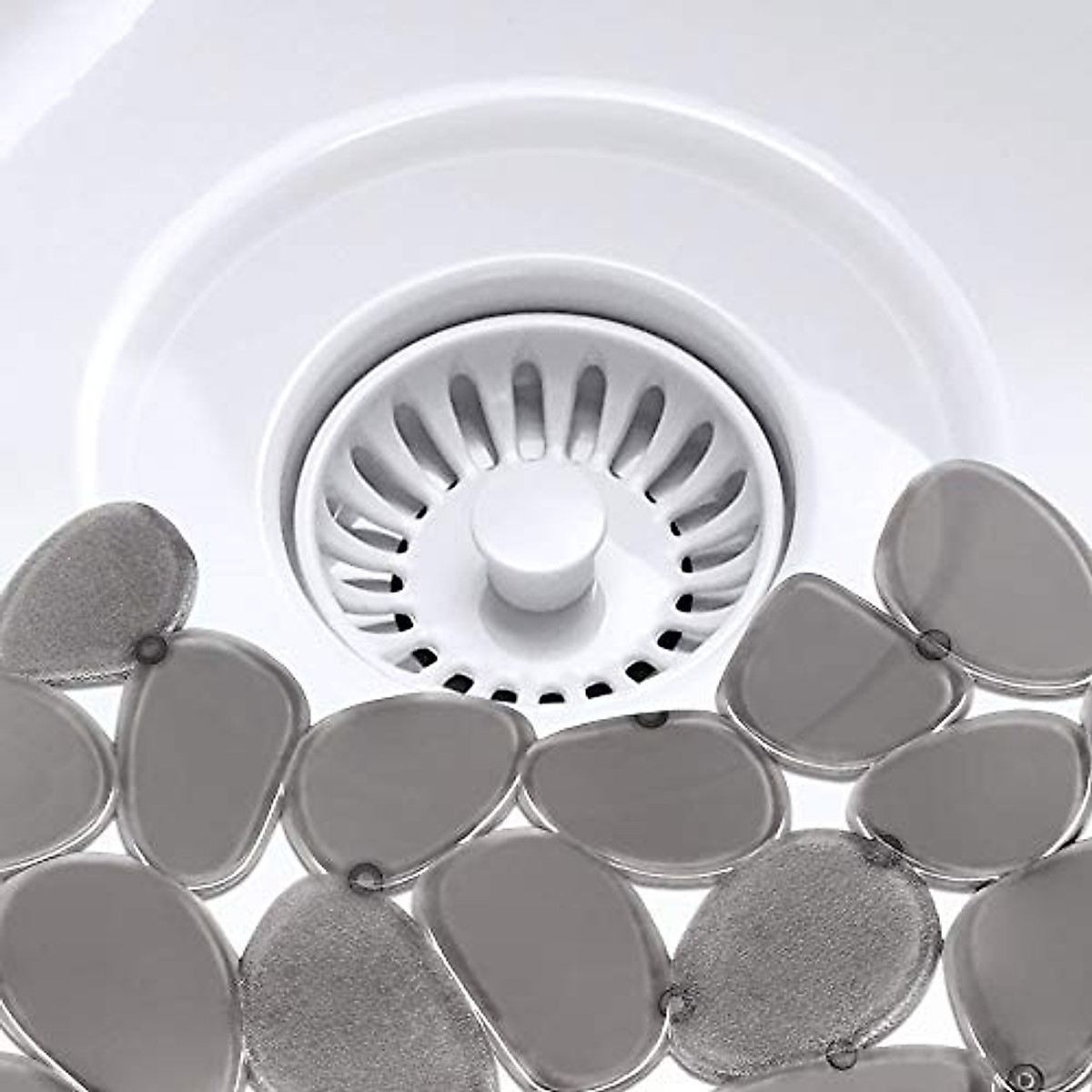 OTHWAY 2Pcs Kitchen Sink Mats, 15.8" x12" Scratch Free Sink Protector for Stainless Steel/Porcelain Sink, Pebble Design Quick Drain Dish Drying Mat, a Nice Touch for Your Kitchen