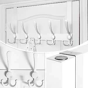 WEBI Over The Door Hook,Door Hanger,Triple Door Hooks for Hanging White Over The Door Towel Rack,Door Coat Hanger,Over Door Coat Rack for Clothes,Towels,Back of Bathroom
