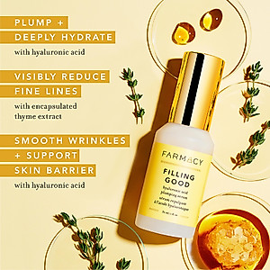Farmacy Hyaluronic Acid Serum for Face - Filling Good Anti Aging Skin Care + Hydrating Face Serum - Plumping + Smoothing Wrinkle Serum to Visibly Firm Skin for a Youthful Complexion (30ml)