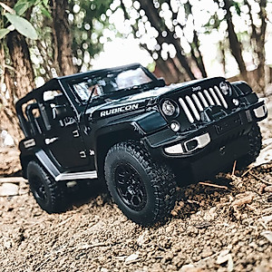 BDTCTK Compatible for 1:32 Wrangler Model Car, Zinc Alloy Pull Back Toy Car with Sound and Light for Kids Boy Girl Black
