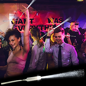 SZHFU Glow Sticks Party Favors for Kids, White Fiber Optic Wands LED Light up Wedding Wand, 3 Light Modes Flashing Glow Sticks, for Bridal Shower Christmas Fiber Optic Light Wand (15 PCS)